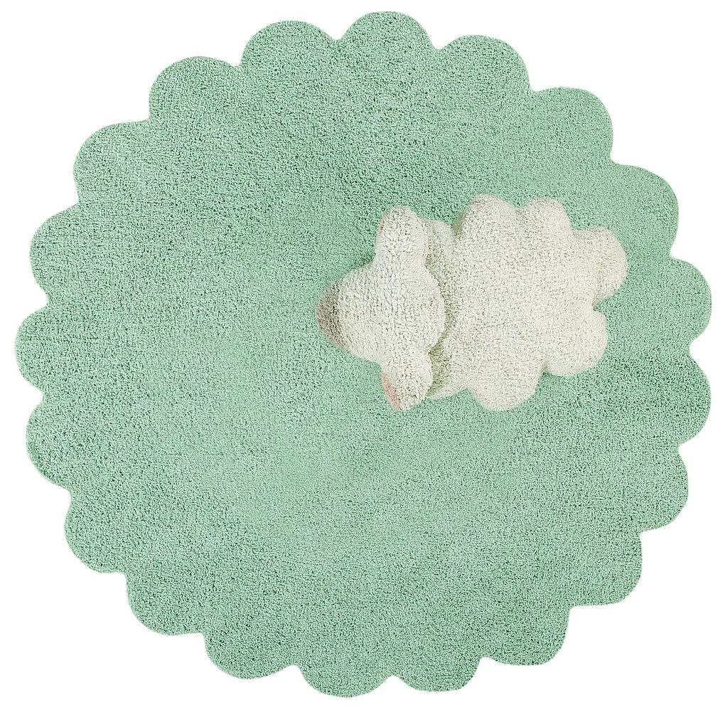 Lorena Canals koberce Ručně tkaný kusový koberec Puffy Sheep - 140x140 kytka cm