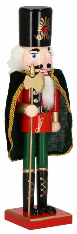 Louskáček - Voják s kopím 38 cm, červeno-zelený