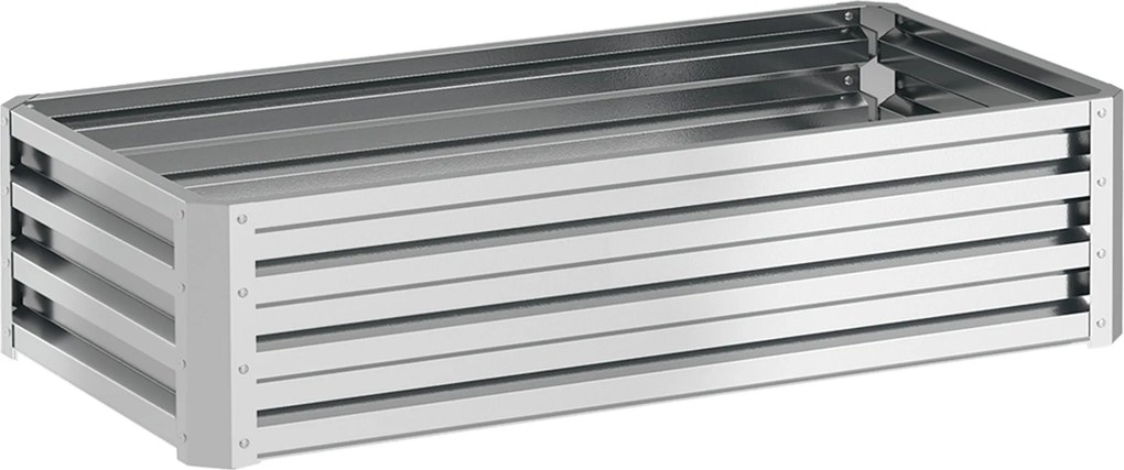 Outsunny Vyvýšený Záhon z Oceli, Studený Rám pro Růst S Otevřeným Dnem, Zahradní Box pro Rostliny 120x60x30,5 cm pro Zahradu, Balkon, Terasu, Rostlin…