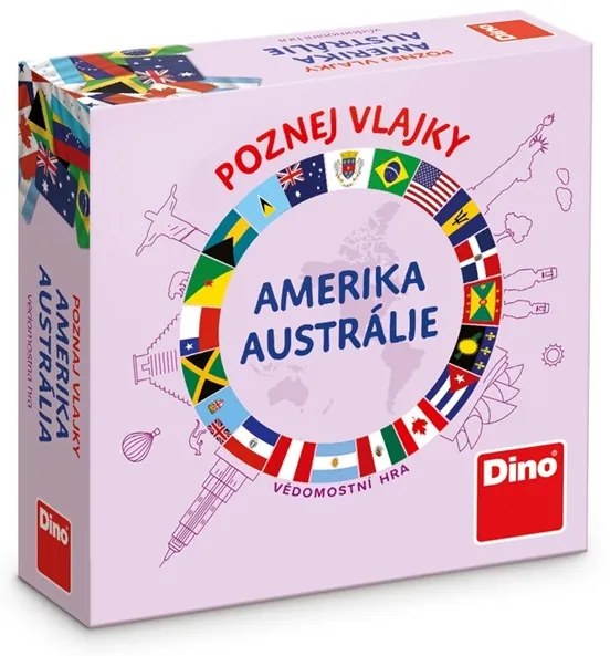 Dino Cestovní hra Poznej vlajky - Amerika a Austrálie