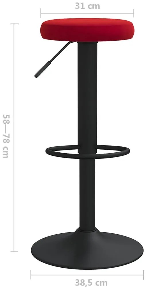 vidaXL Marketos Barové židle 2 ks vínové samet