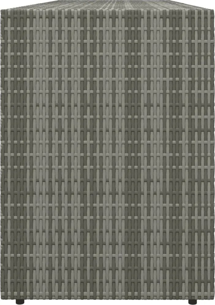 Zahradní úložná skříň šedá 198 x 55,5 x 80 cm polyratan 319871