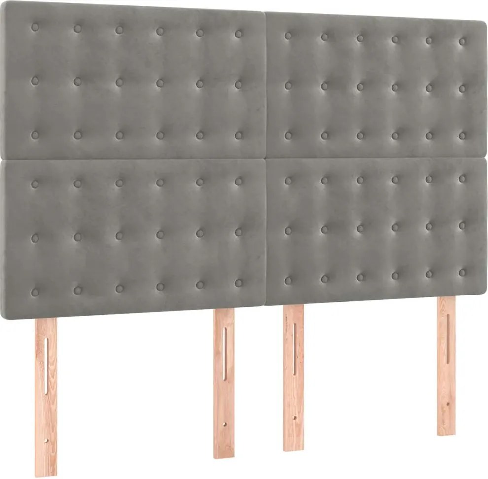 Box spring postel s matrací světle šedá 140x200 cm samet 3129453