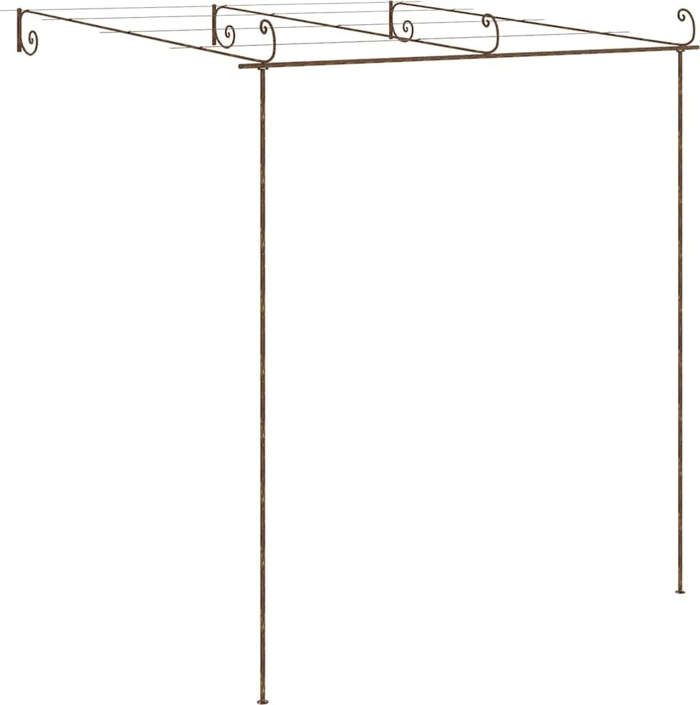 Zahradní pergola hnědá s patinou 3 x 3 x 2,5 m železná 313997