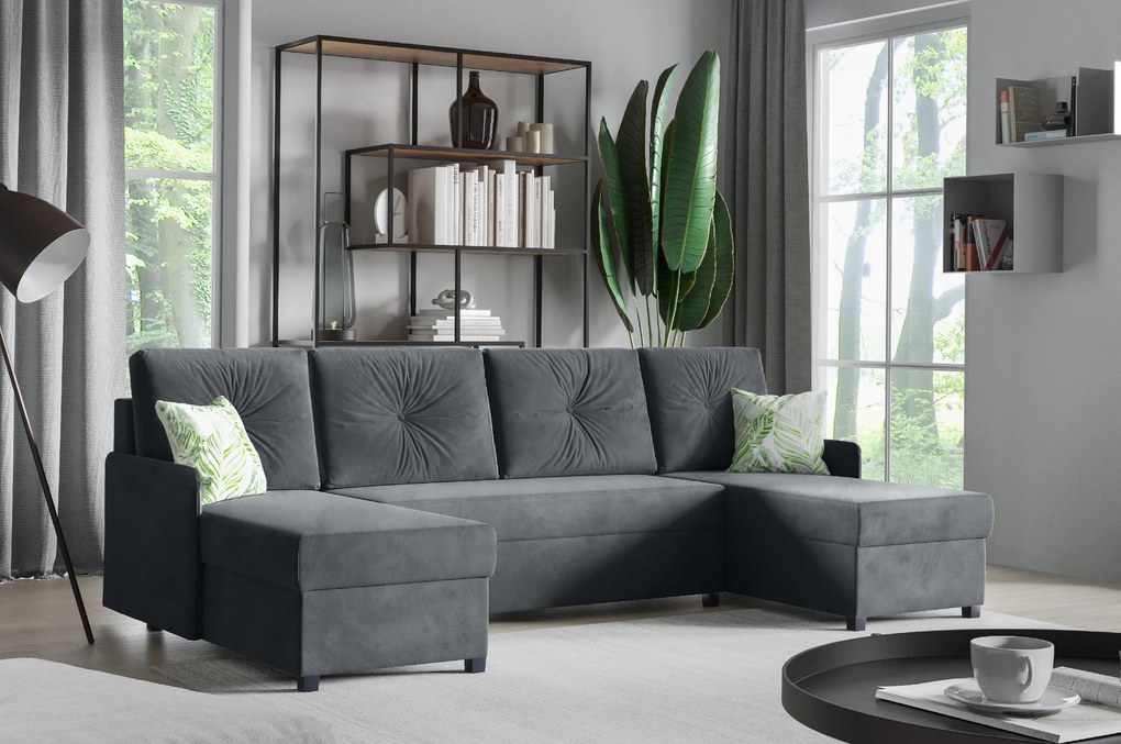 Eka Rohová sedačka RINGO do U, 270 cm Barva látky: Černá (Amon 13)