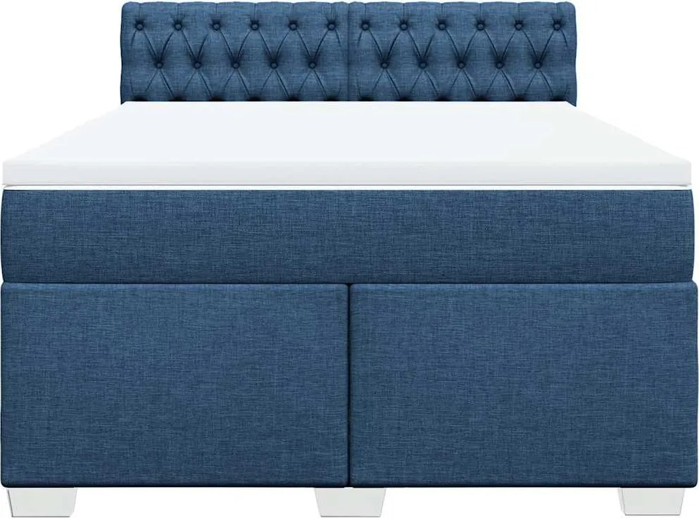 Box spring postel s matrací modrá 140x190 cm textil 3285896