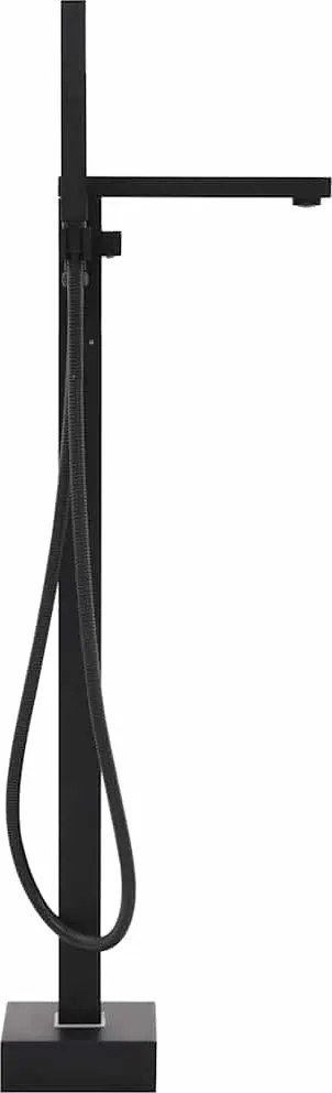 Volně stojící vanová baterie černá nerezová ocel 90 cm 145096