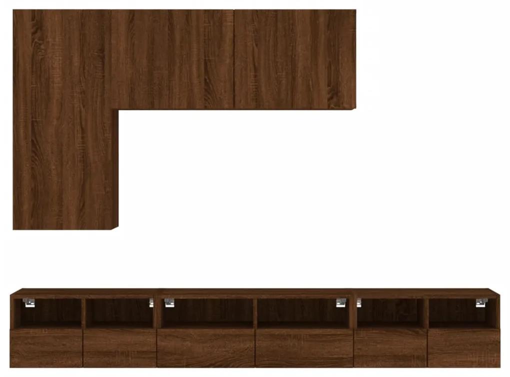 5dílná obývací stěna hnědý dub kompozitní dřevo - Default Title