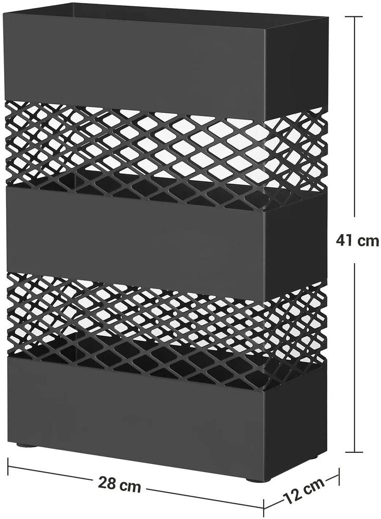SONGMICS Stojan na deštníky obdélníkový černý