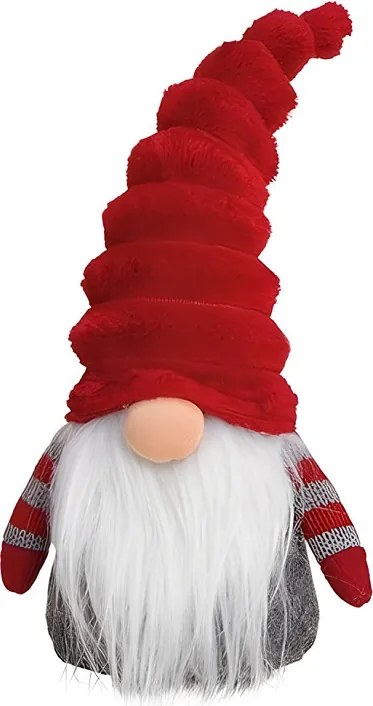 Vánoční trpaslík s červenou tvarovatelnou čepicí 28 cm