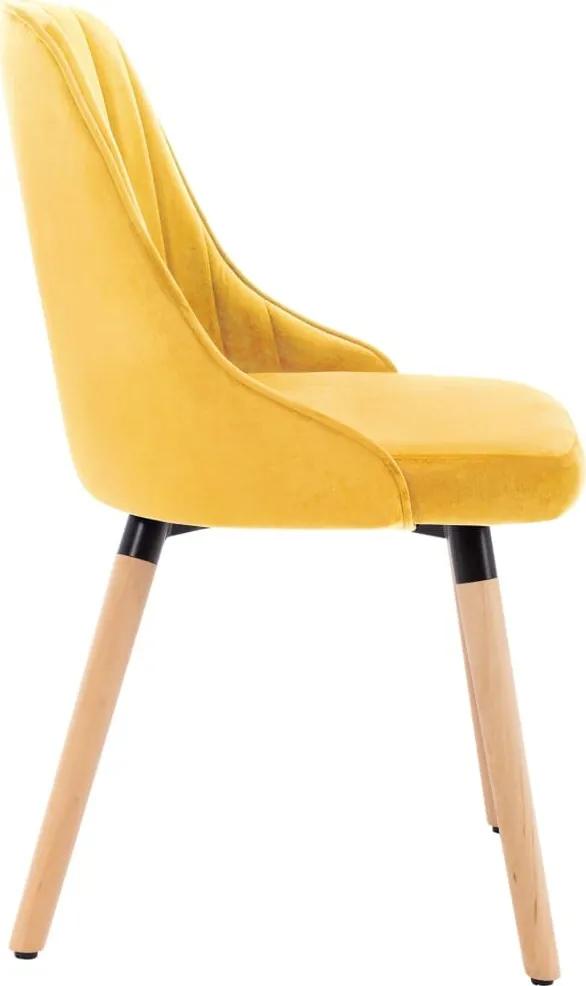 vidaXL Jídelní židle 2 ks samet [323052] Barva: Žlutá
