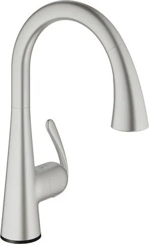 Dřezová baterie Grohe Zedra s vytahovací sprškou supersteel 30219DC1