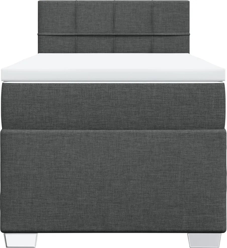 Box spring postel s matrací tmavě šedá 90x200 cm textil 3288072