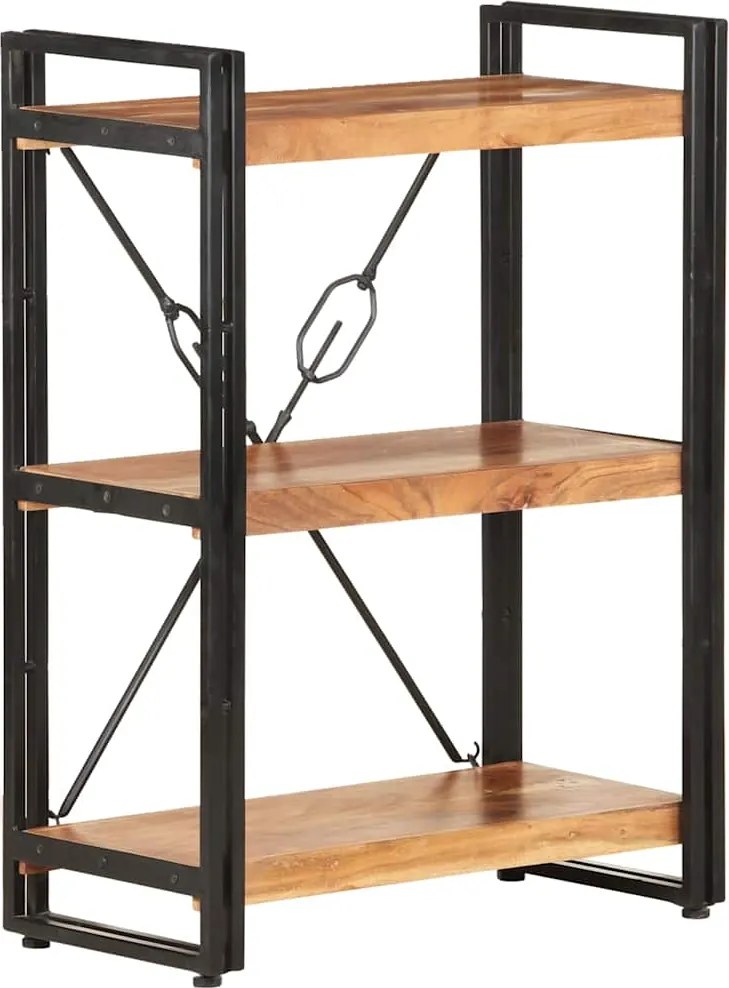 Knihovna se 3 policemi 60 x 30 x 80 cm masivní akáciové dřevo 320613