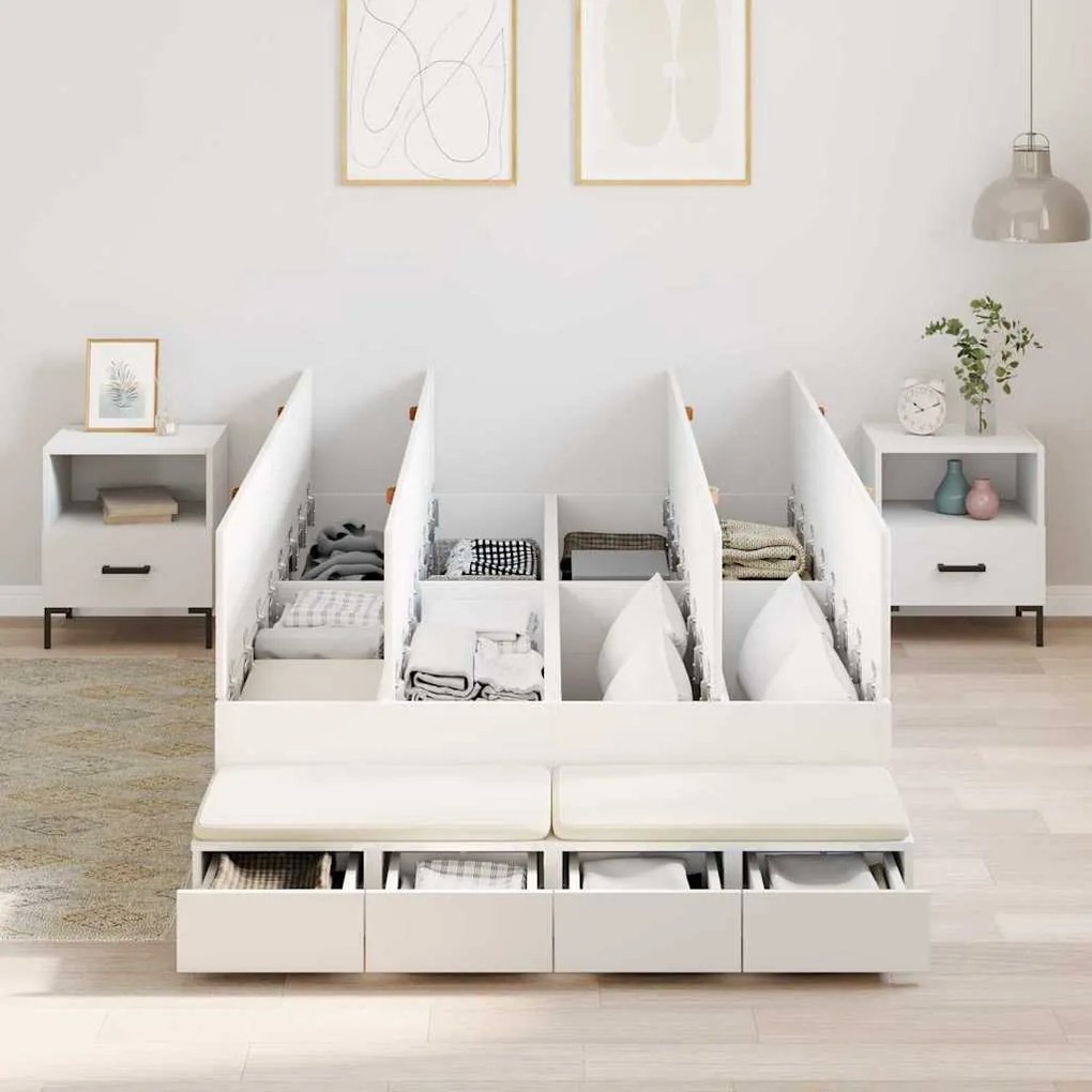 Rám postele s úložným prostorem Bílá 120 cm Kompozitní dřevo 3335685