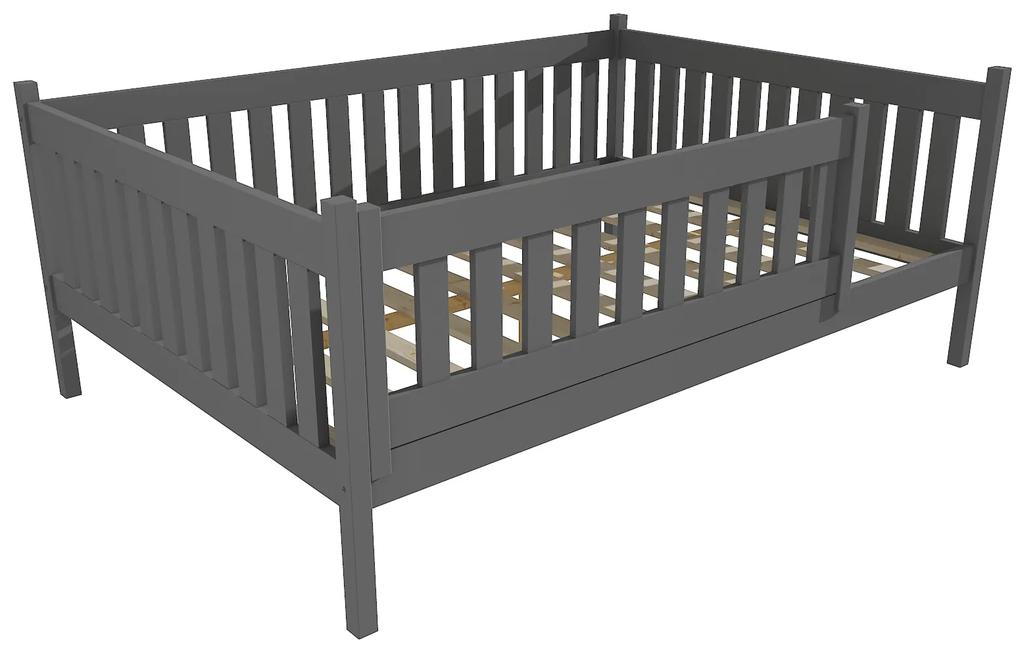 Vomaks Dětská postel M 012 XL NEW* se zábranou Rozměr: 140 x 200 cm, Barva: barva šedá