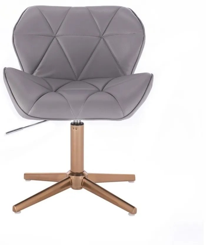 LuxuryForm DESIGN Otočná židle MILANO na zlatém kříži - šedá