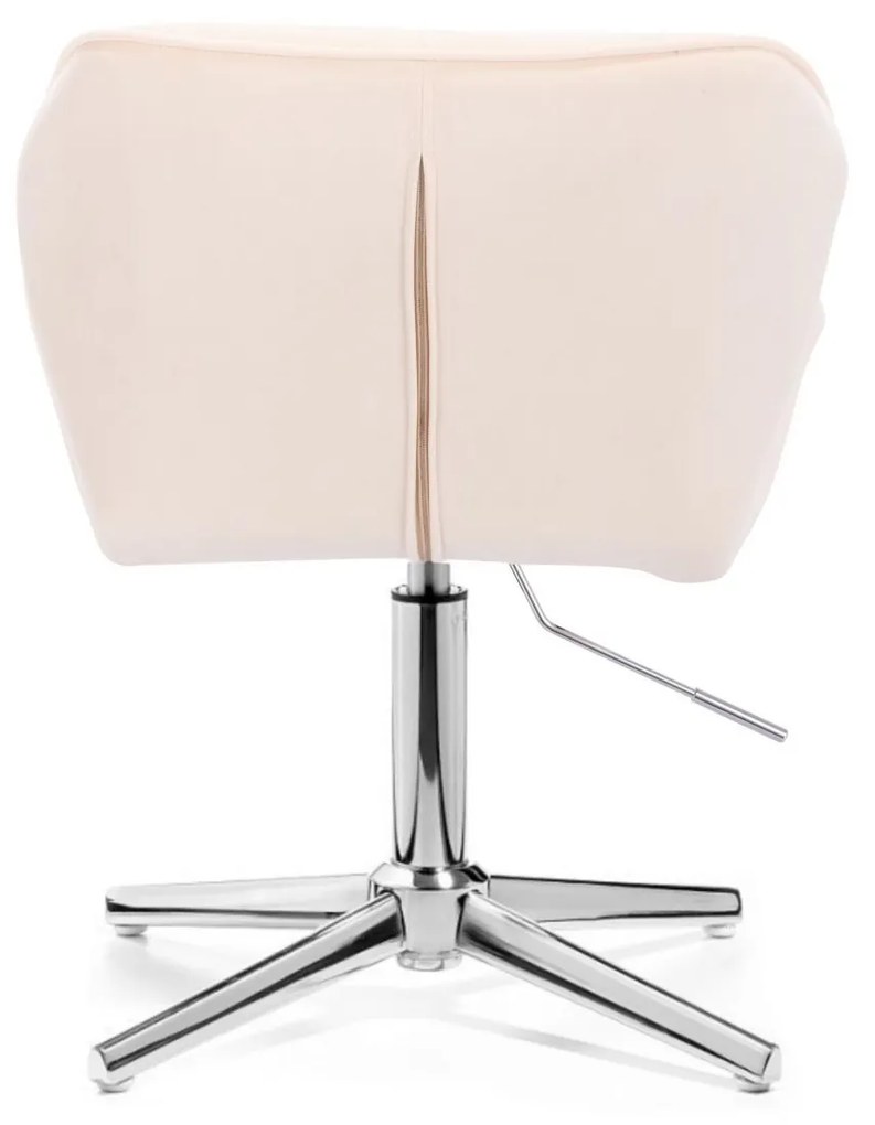 LuxuryForm DESIGN Otočná židle MILANO VELUR na stříbrném kříži - krémová