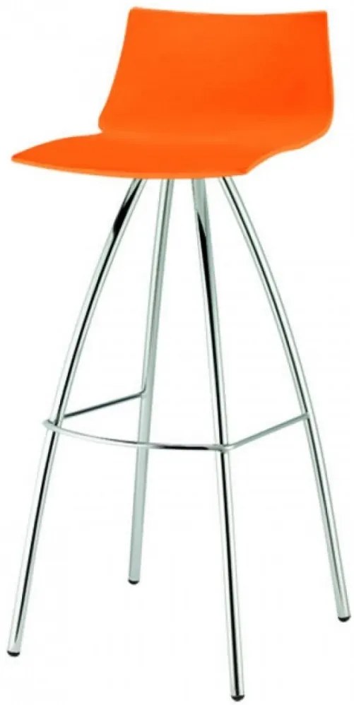SCAB - Barová židle DAY vysoká - oranžová/chrom