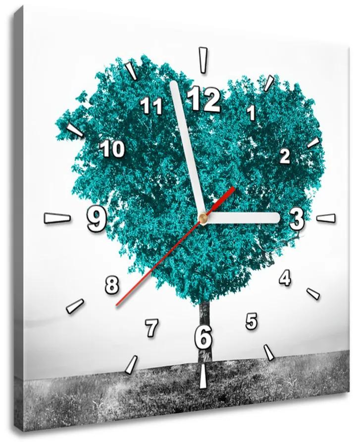 Gario Obraz s hodinami Tyrkysový strom lásky Rozměry: 30 x 30 cm