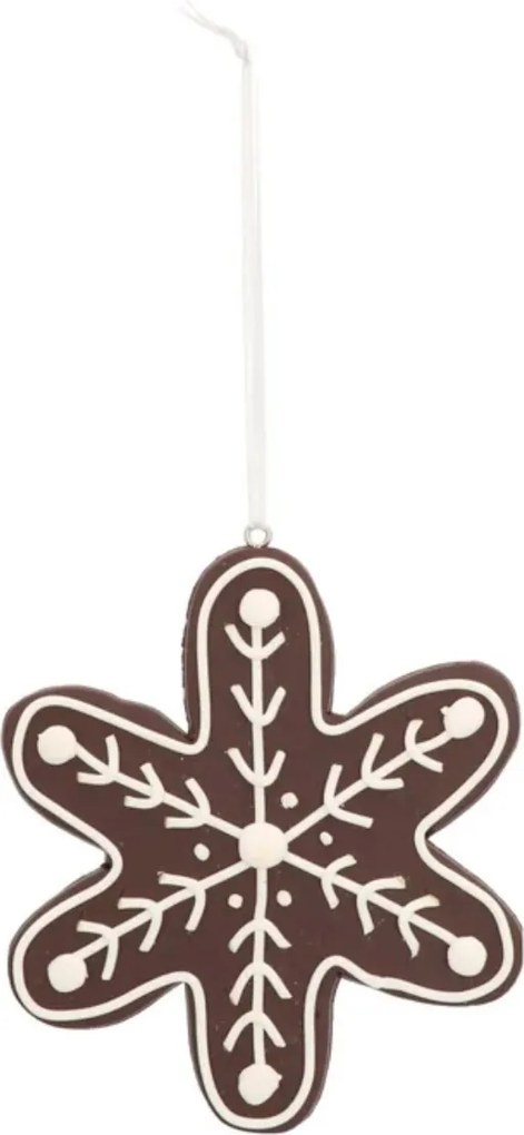 Závěsná vánoční ozdoba CANDY SNOWFLAKE 10 cm, hnědá