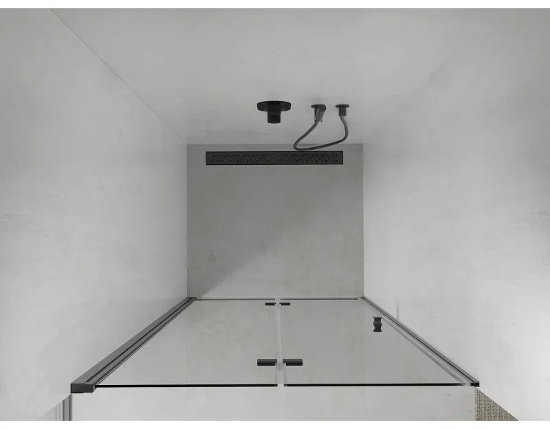 Mexen Lima skládací sprchové dveře 120 cm, Průhledné, Černá - 856-120-000-70-00