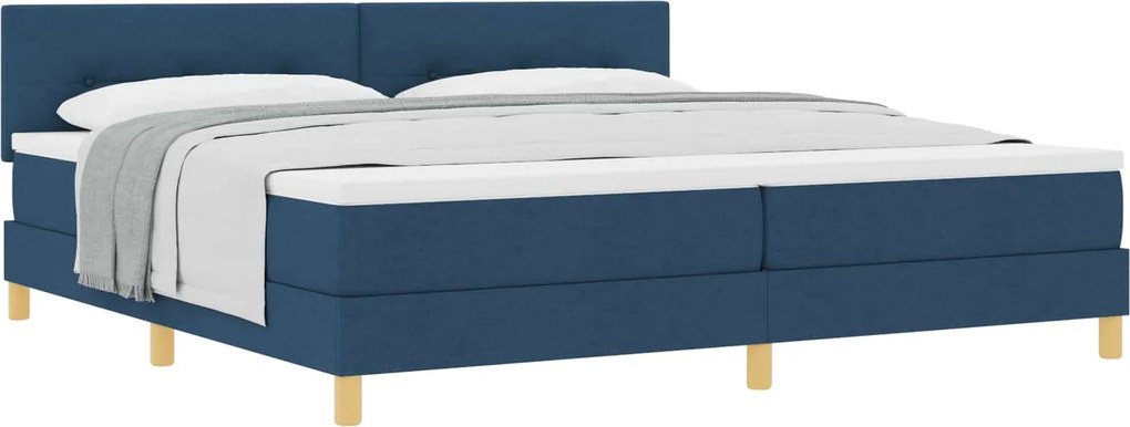 Postel s boxspringem s polštářem Modrá 200 x 200 cm textil 3338950