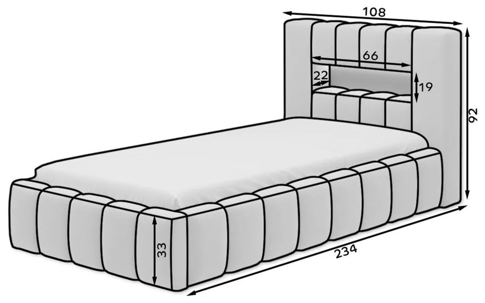 Růžová čalouněná jednolůžková postel s úložným prostorem s roštem 90x200 cm Lamica – ELTAP