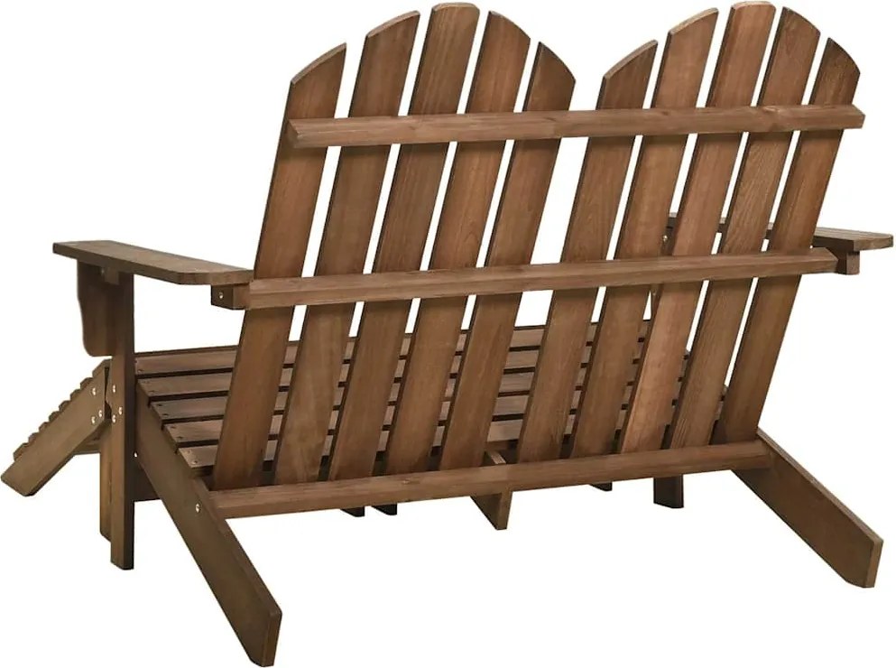 2místná zahradní židle Adirondack s podnožkou jedle hnědá 315911