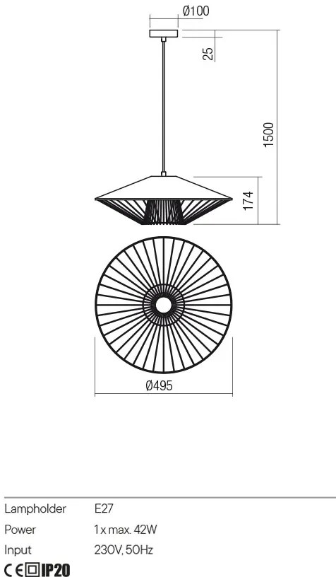 Redo Závěsné svítidlo Grill, ø49,5cm Barva: Zelená