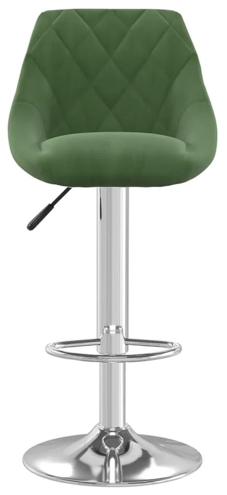 vidaXL Barové židle 2 ks tmavě zelené samet