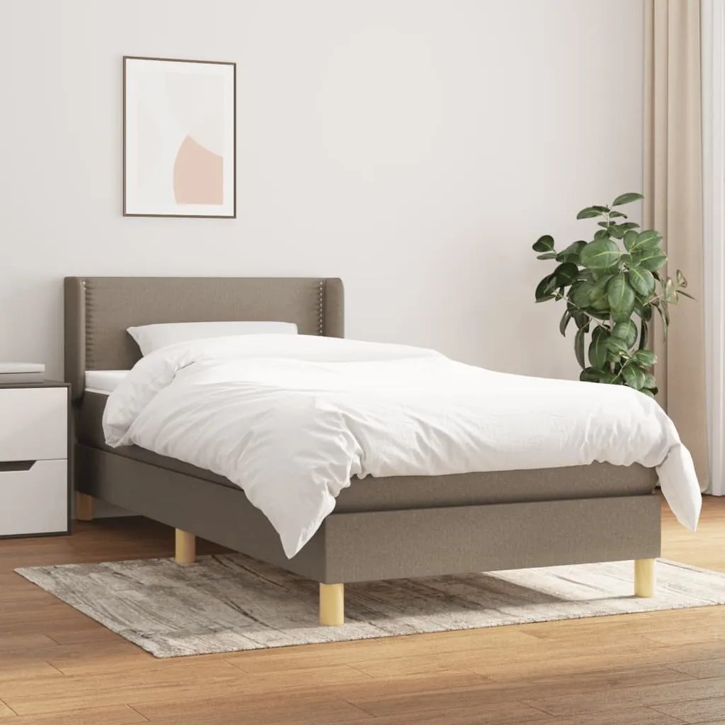 Box spring postel s matrací taupe 140x200 cm textil