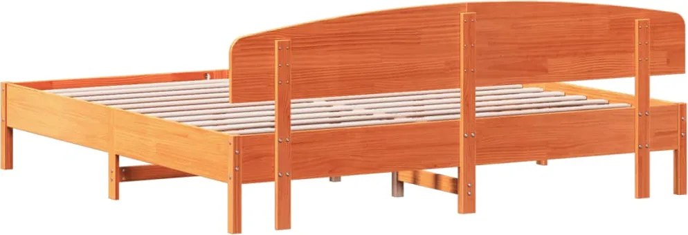 Postel bez matrace voskově hnědá 200 x 200 cm masivní borovice 3207196