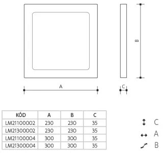 LED svítidlo LEDMED Mounted 18W neutrální bílá 4000K LM21300002
