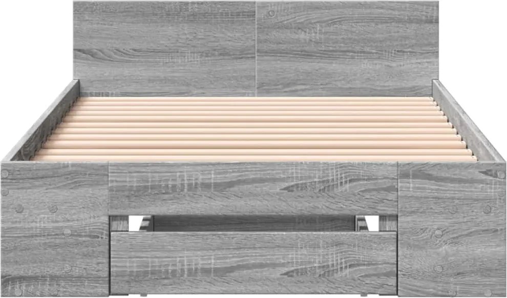 Rám postele se zásuvkou šedý sonoma 100x200 cm kompozitní dřevo 3280795