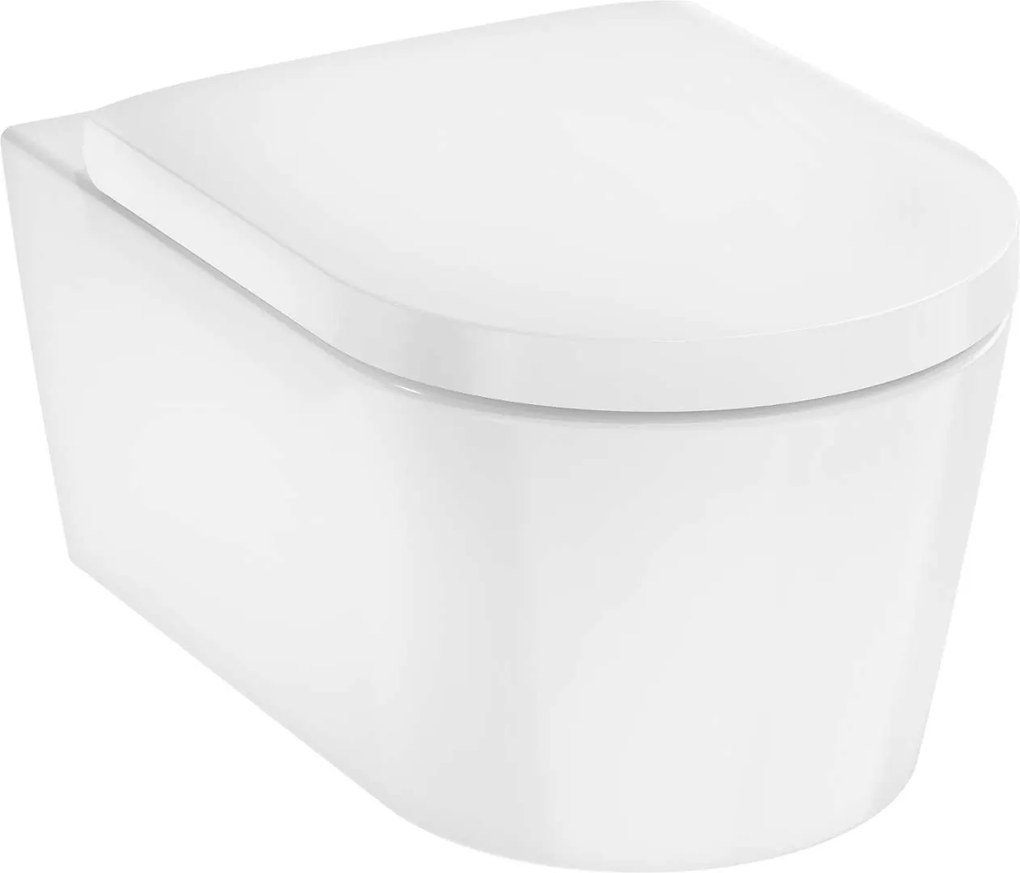 Hansgrohe EluPura S - Závěsné WC se sedátkem SoftClose, Rimless, AquaFall Flush, bílá 60292450