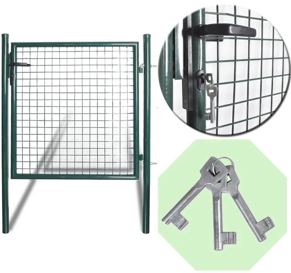 vidaXL Marketos Jednokřídlá plotová branka 100 x 100 cm práškově lakovaná ocel