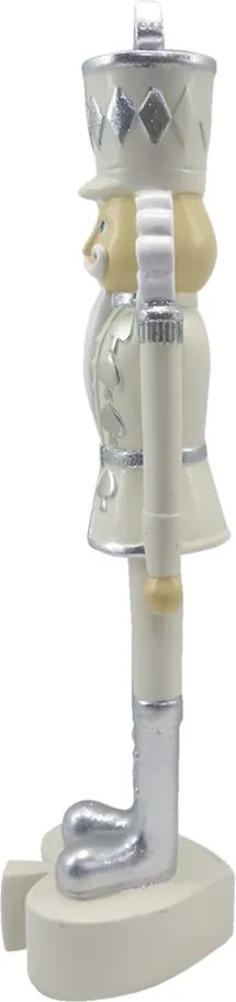 Béžová dekorace socha Louskáček - 9*9*35 cm