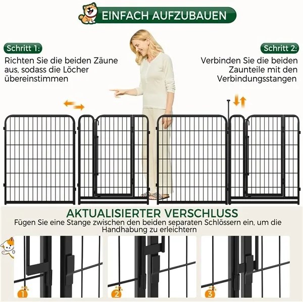 Ohrádka pro psy Yaheetech – černá (267390756251)