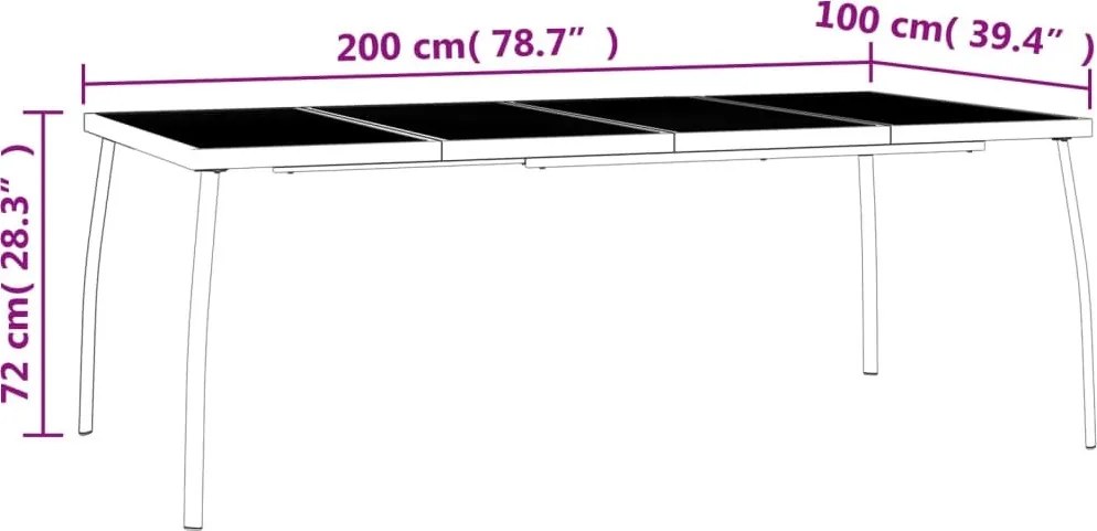 vidaXL 7dílný zahradní jídelní set antracitový ocel [3187983]