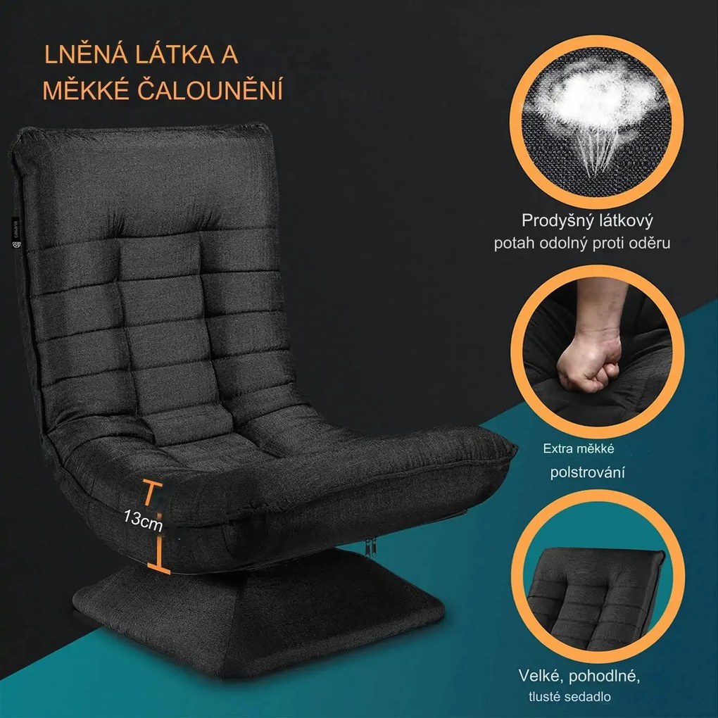 Polohovatelné relaxační křeslo černé 109636