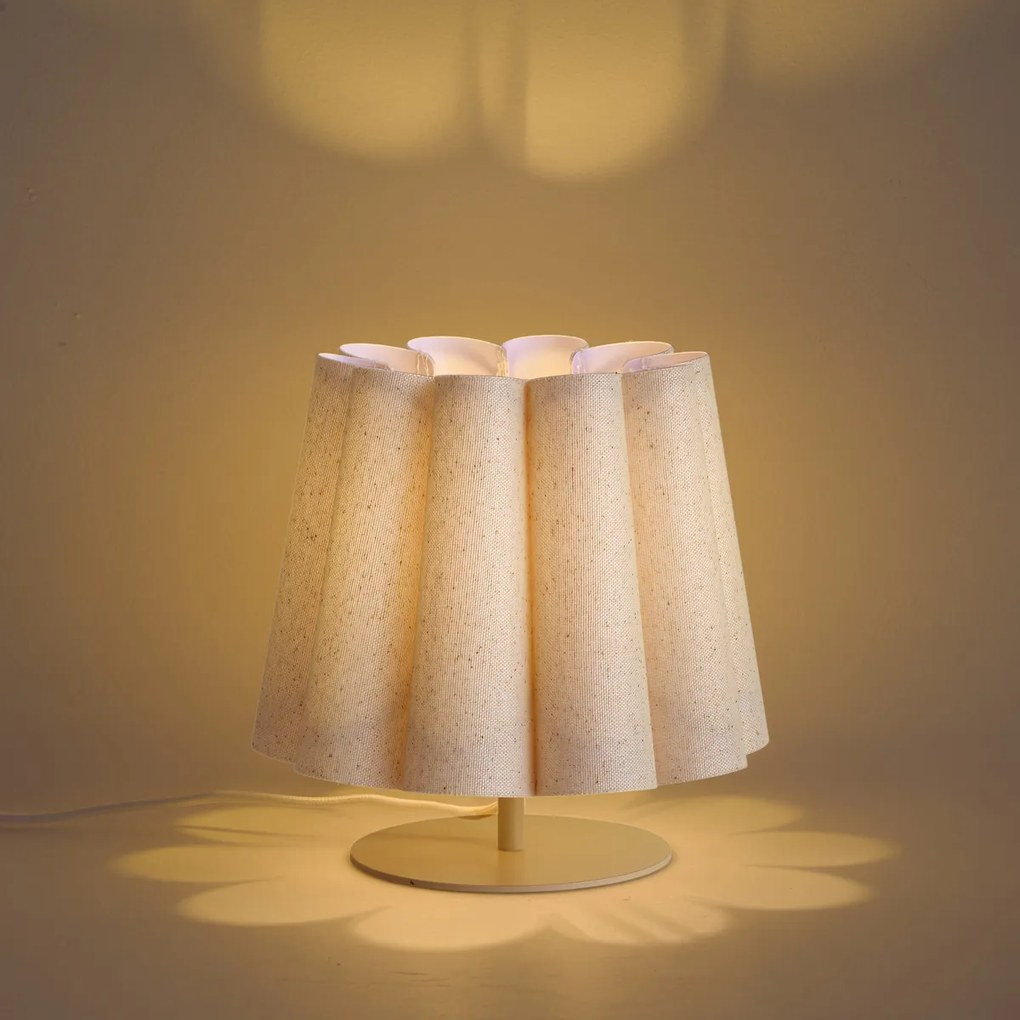Japandi stolní lampa béžová s látkovým stínidlem 22cm - Jenni