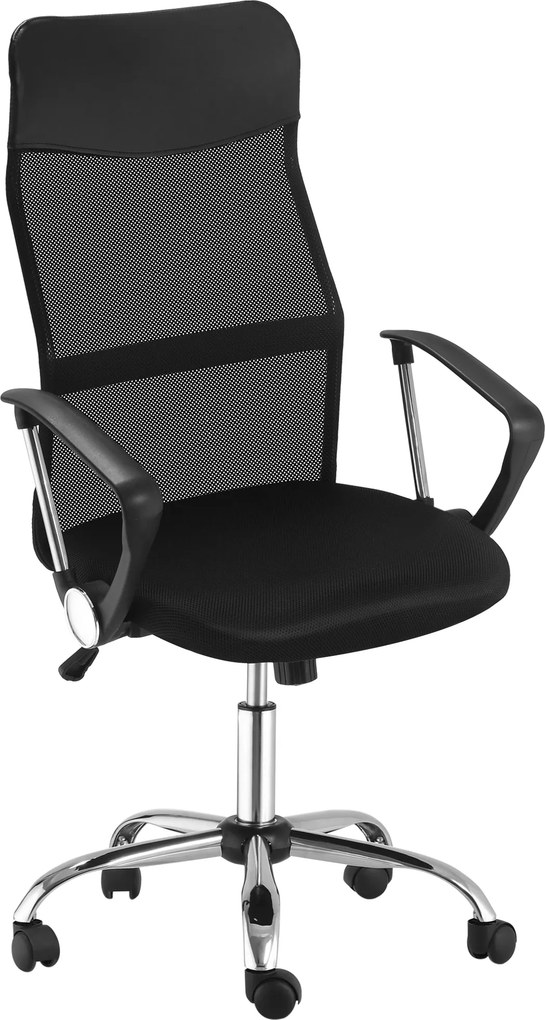 Kancelářská židle HOMCOM se síťovinou, výškově nastavitelná kancelářská židle, ergonomická herní židle, otočná židle s houpací funkcí, černá | Aosom.…