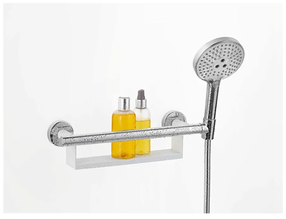 Hansgrohe Unica - Madlo Comfort s poličkou a sprchovým držákem, bílá / chrom 26328400