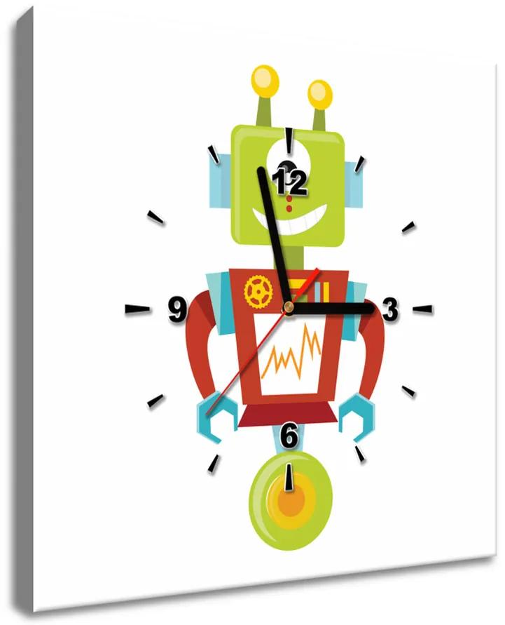 Gario Obraz s hodinami Robot na kolečku Rozměry: 40 x 40 cm