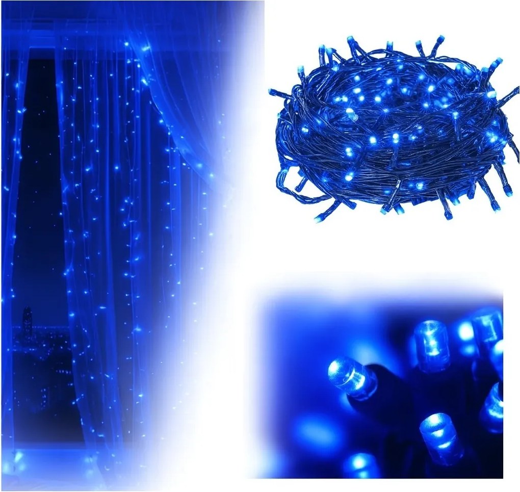 Vánoční světýlka vnitřní modré 300 LED