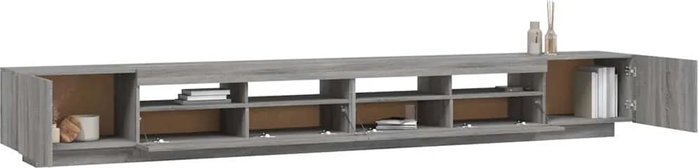 3dílný set TV skříněk s LED světly šedý sonoma kompozitní dřevo 3120177