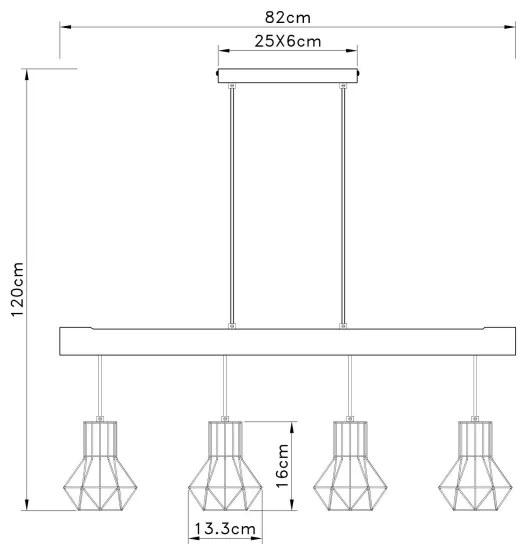 Globo 54017-4H3 - Lustr na lanku PRISKA 4xE27/40W/230V