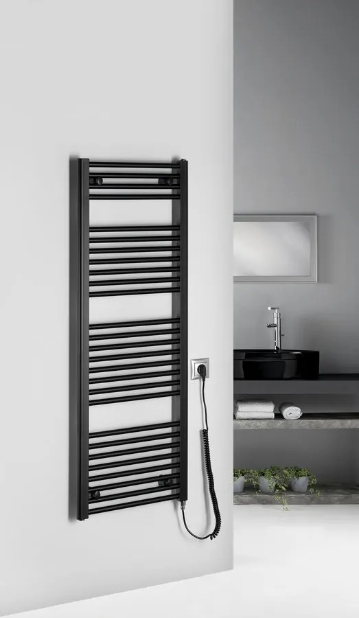 Aqualine Aqualine, DIRECT-E elektrické topné těleso, rovné, 450x1320 mm, 400 W, černá, ILE34TB