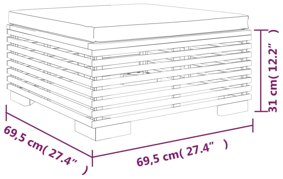 9dílná zahradní sedací souprava s poduškami masivní teak, 3100890